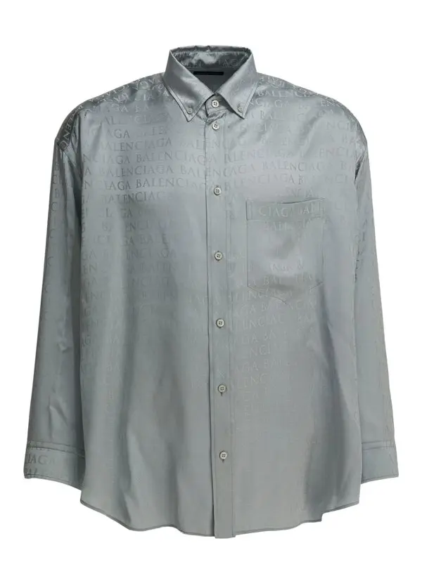Balenciaga Monogrammed Long Sleeve Shirt - Grey