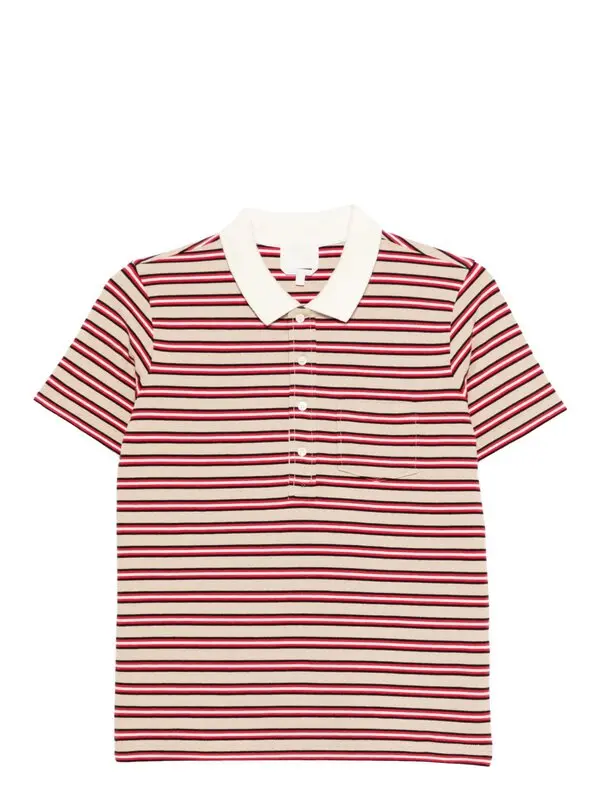 A.p.c. Striped Polo Shirt - Neutral/red
