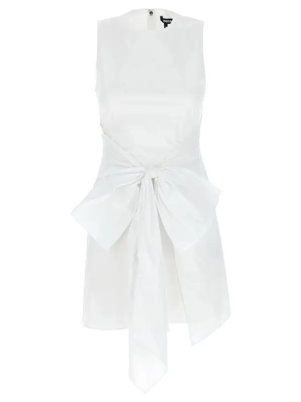 ROTATE BY BIRGER CHRISTENSEN Sleeveless Dress With Bow Detail - White