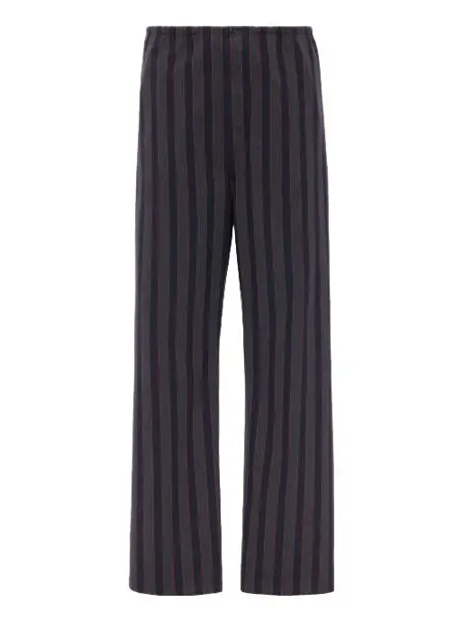 MAISON MARGIELA Striped Wide-leg Trousers - Black