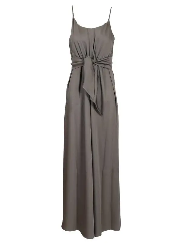 Emporio Armani Belted Maxi Dress - Gray