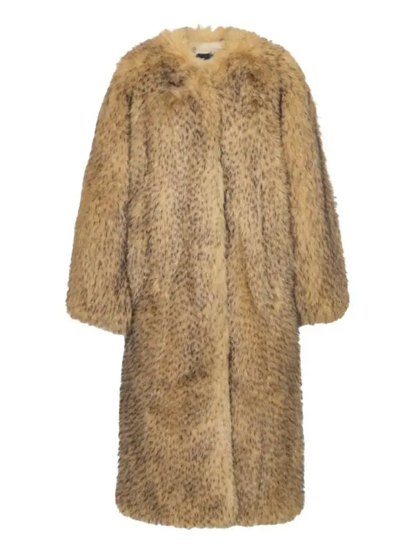 ROTATE BY BIRGER CHRISTENSEN Faux Fur Long Coat - Brown
