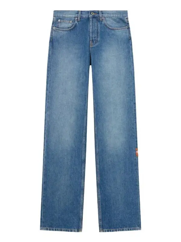 Off-White Straight Leg Jeans - Light Blue