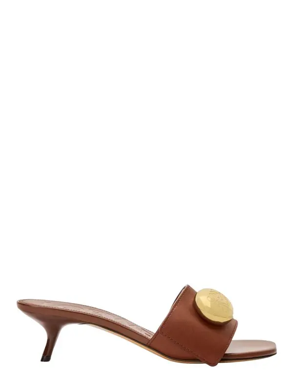 Loewe Pebble Logo Embossed Sandals - Brown