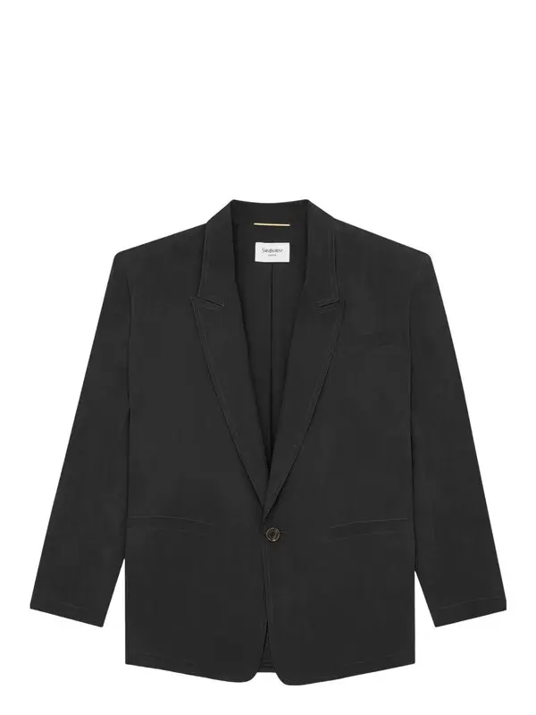 Saint Laurent Single-breasted Long-sleeved Blazer - Black