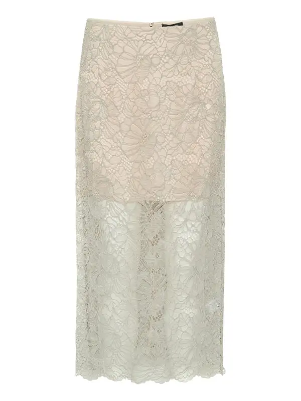 ROTATE BY BIRGER CHRISTENSEN Lace Pencil Skirt - Nude