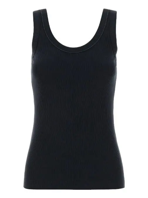 Brunello Cucinelli Sleeveless Scoop Neck Top - Black