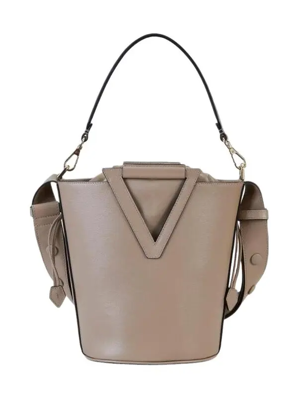 ROGER VIVIER Logo Embellished Bucket Bag - Beige