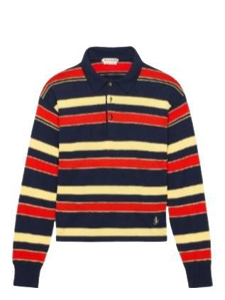 J.W.ANDERSON Jw Anderson Knitted Striped Rugby Polo Top - Navy