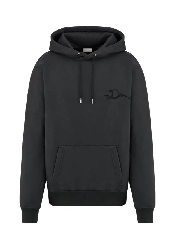 Dior Ribbon Hooded Sweatshirt - Dark Gray