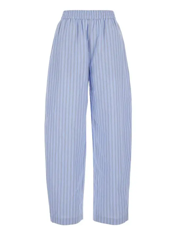 ROTATE BY BIRGER CHRISTENSEN Poplin Tapered Striped Pants - Light Blue