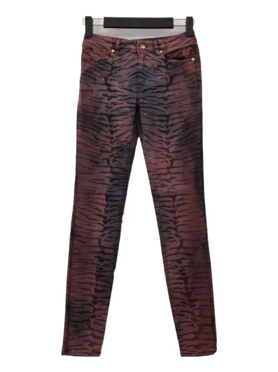 Just Cavalli Textured Animal Print Denim Pants - Black