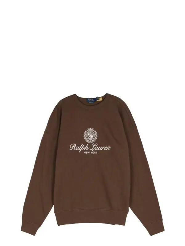 Polo Ralph Lauren Crewneck Sweatshirt With Embroidered Logo - Brown