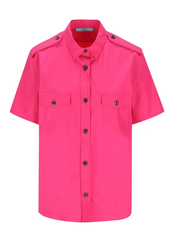 Prada Short-sleeved Cotton Shirt - Pink