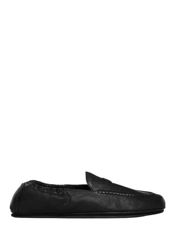 Celine Adam Loafer With Triomphe In Goatskin - Black