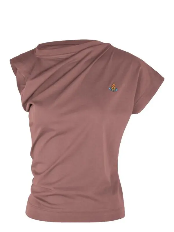 VIVIENNE WESTWOOD Asymmetrical Draped Top - Rose Brown
