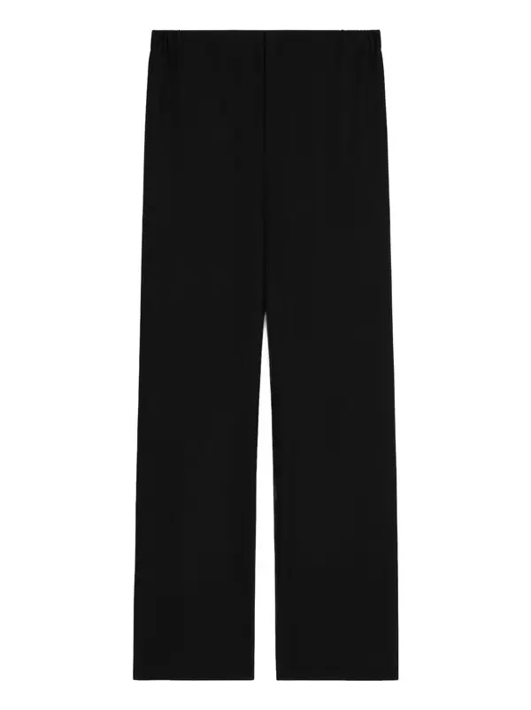 Celine Wool Trousers With Horseshoe Embroidery - Black