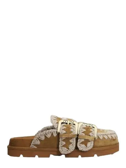 Mou Two Buckled Slip-on Sandals - Brown