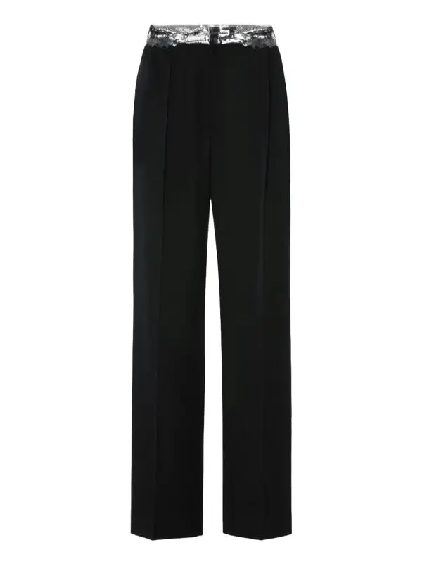 MAISON MARGIELA Contrast Waist Wide-leg Trousers - Black