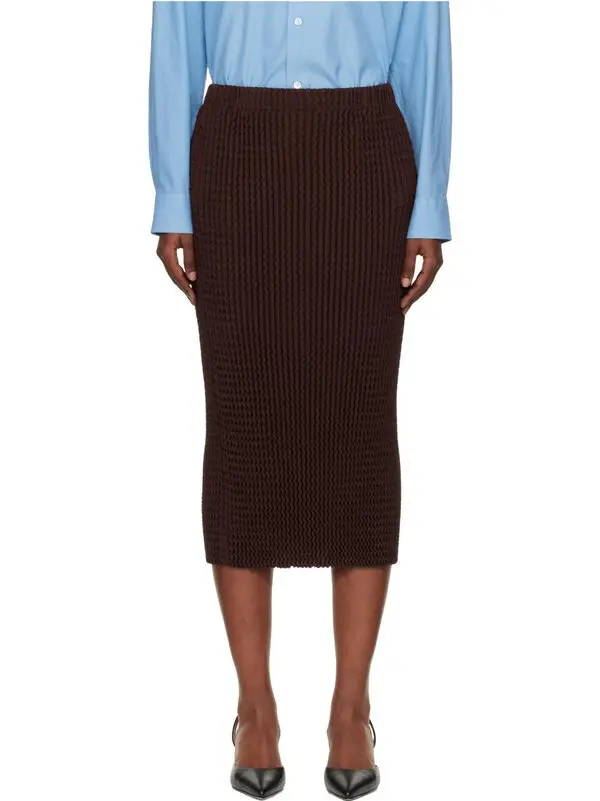 Issey Miyake Textured Knit Midi Skirt - Black
