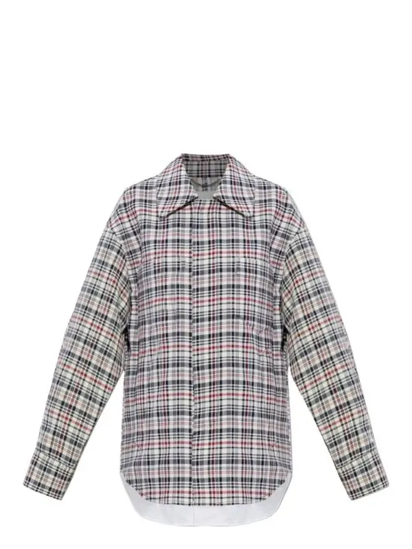 Victoria Beckham Cocoon Check-print Jacket - Gray