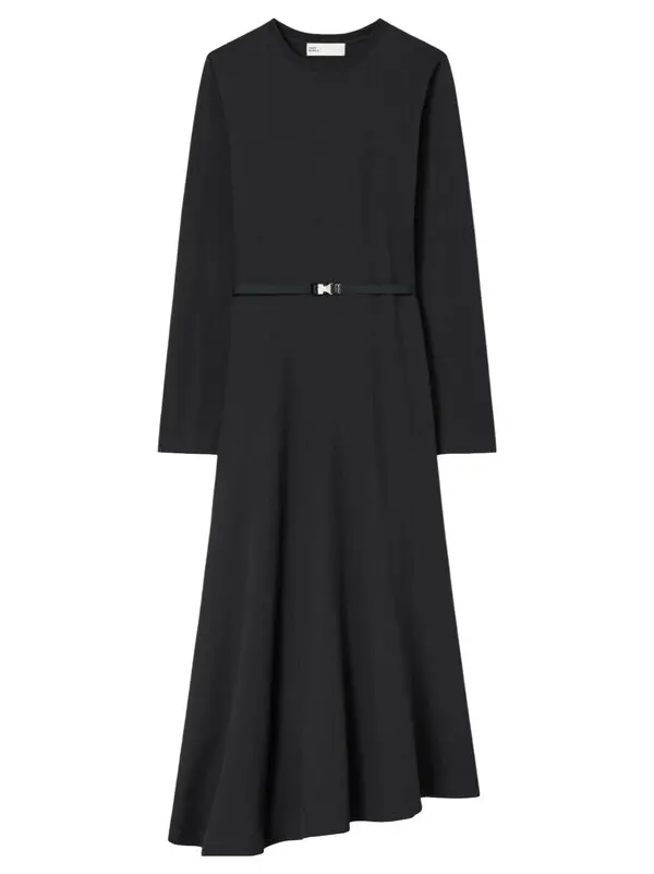 Tory Burch Buckle Long-sleeve Midi Dress - Black