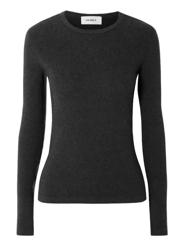 LISA YANG Crewneck Knitted T-shirt - Black