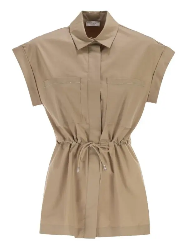 Peserico Sateen Drawstring Waist Shirt - Nude