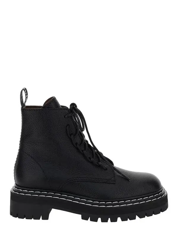 Proenza Schouler Leather Lace-up Combat Boots - Black