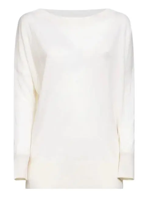 P.a.r.o.s.h Boat Neck Sweater With Ribbed Hem - White