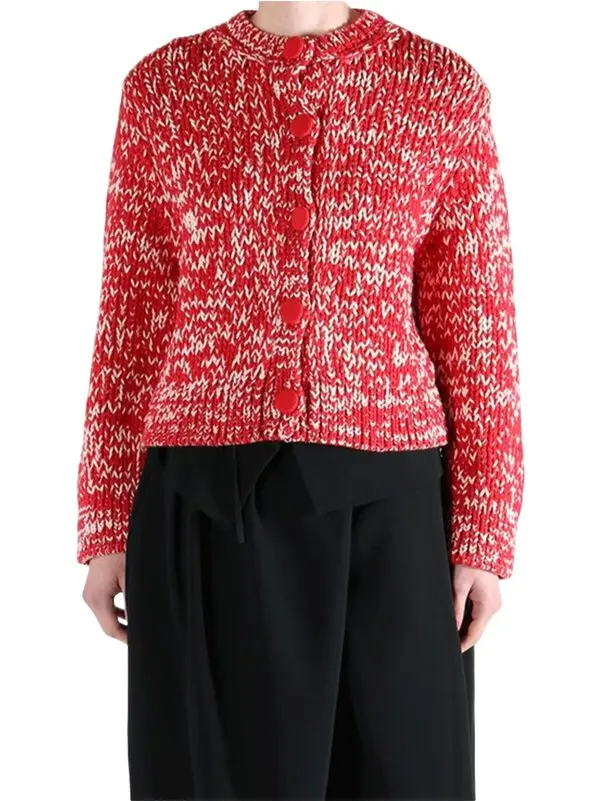 Dries Van Noten Crew Neck Cardigan - Red