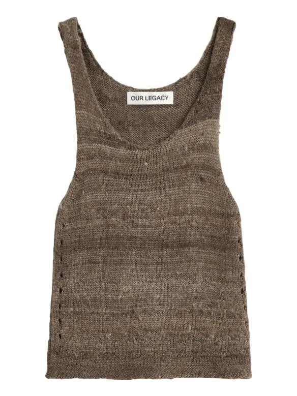 Our Legacy Solo Ribbed Knit U-neck Vest - No