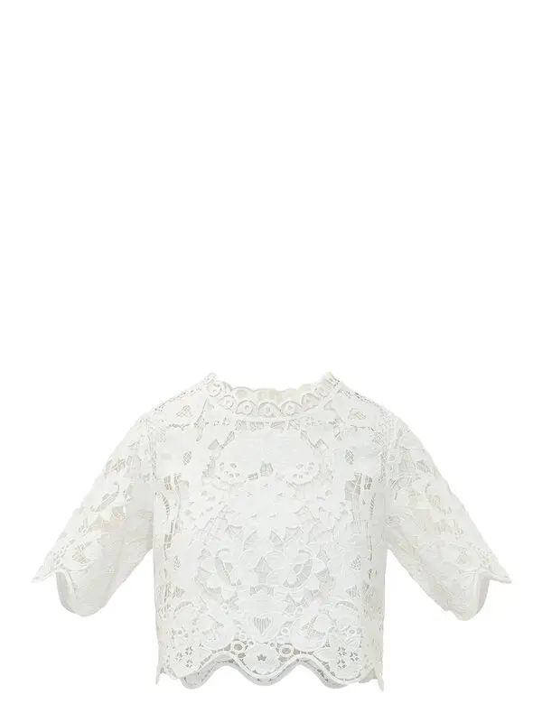 Michael Kors Lace Cropped T-shirt - White