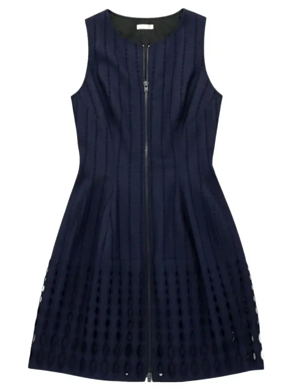 Alaïa Embroidered Zipper Dress - Blue