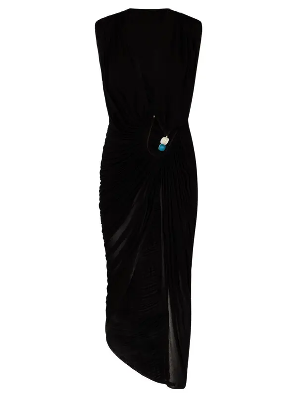 Christopher Esber Ruched Stone-embellished Maxi Dress - Black