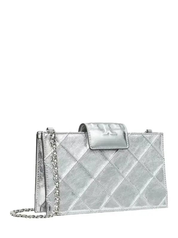 Tory Burch Quilted Chain-linked Crossbody Bag - Silver