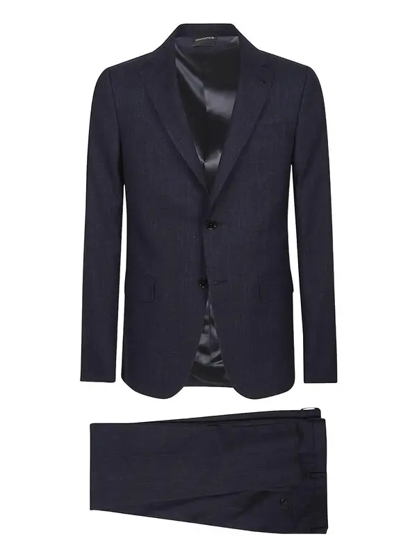 Zegna Single Breasted Two-piece Tailored Suit - Black