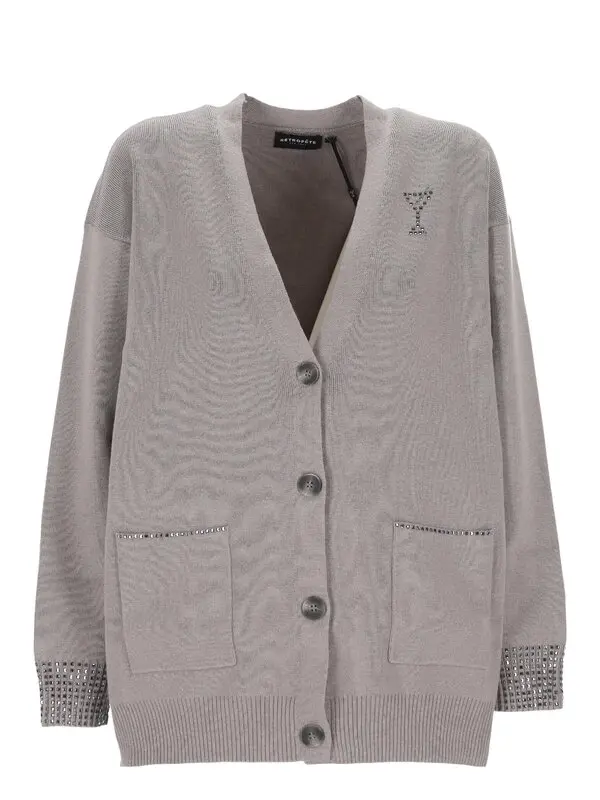 Retrofete Embellished Knit Cardigan - Gray