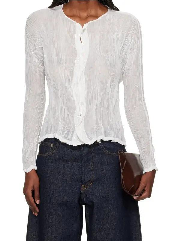 Issey Miyake Long-sleeved Knitwear - White