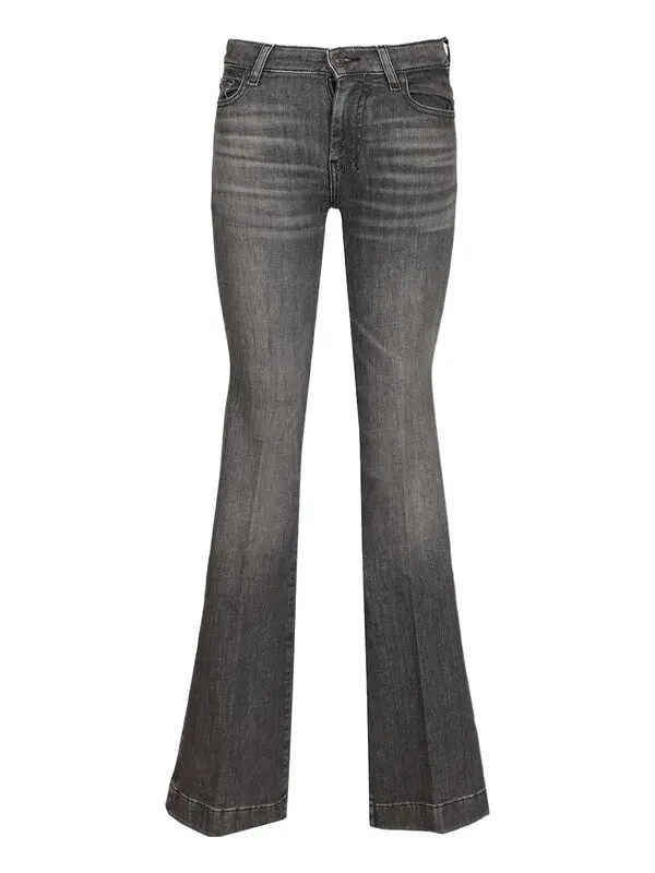 7 For All Mankind Dojo Rocker Flared Jeans - Black
