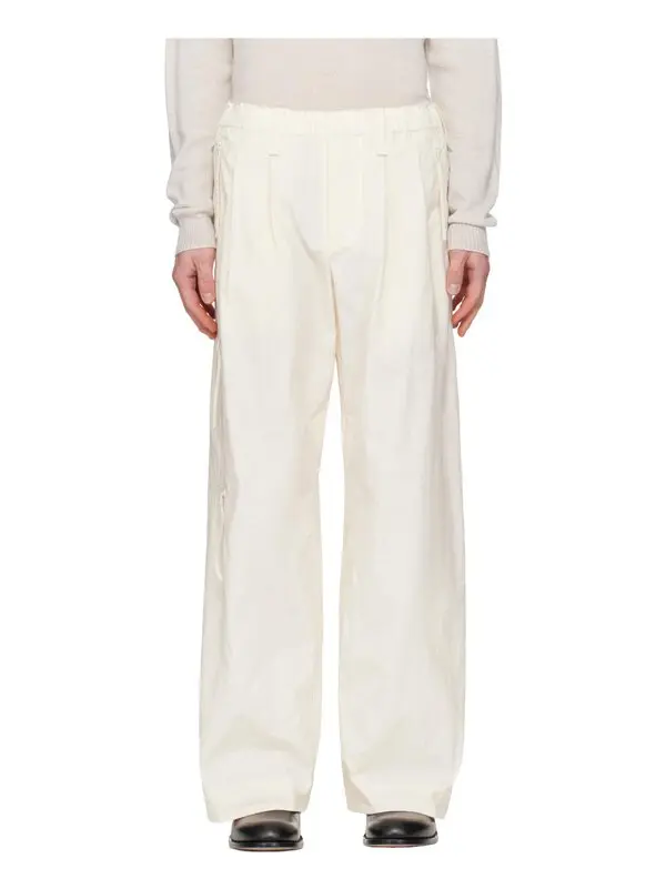 Issey Miyake Pleated Wide-leg Trousers - White