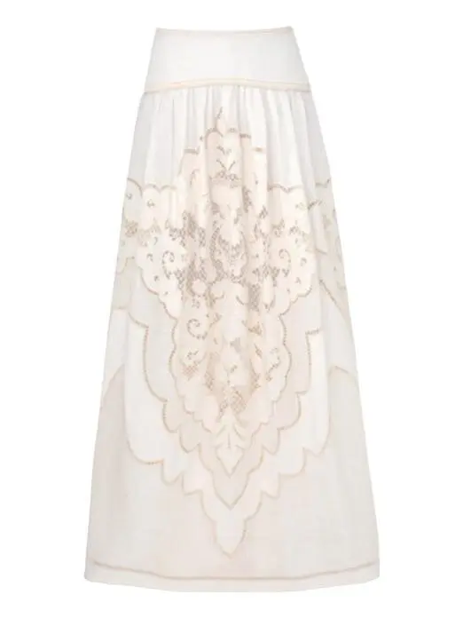 Zimmermann Daylight High-waist Maxi Skirt - Cream