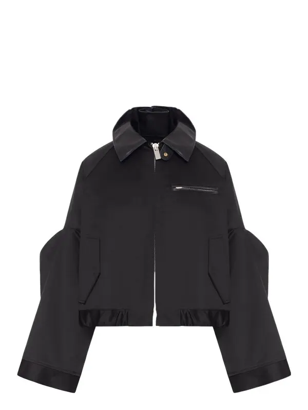 Sacai Zip Cropped Jacket - Black