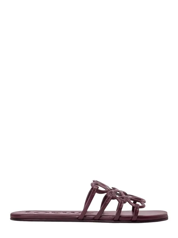 Loewe Petal Anagram Slides - Deep Burgundy Red