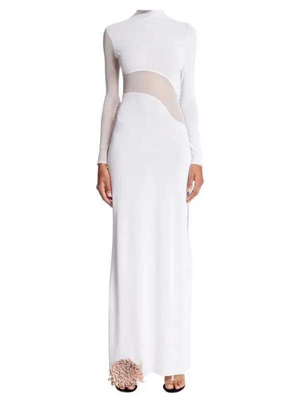 Alaïa Knit Cut-out Maxi Dress - White