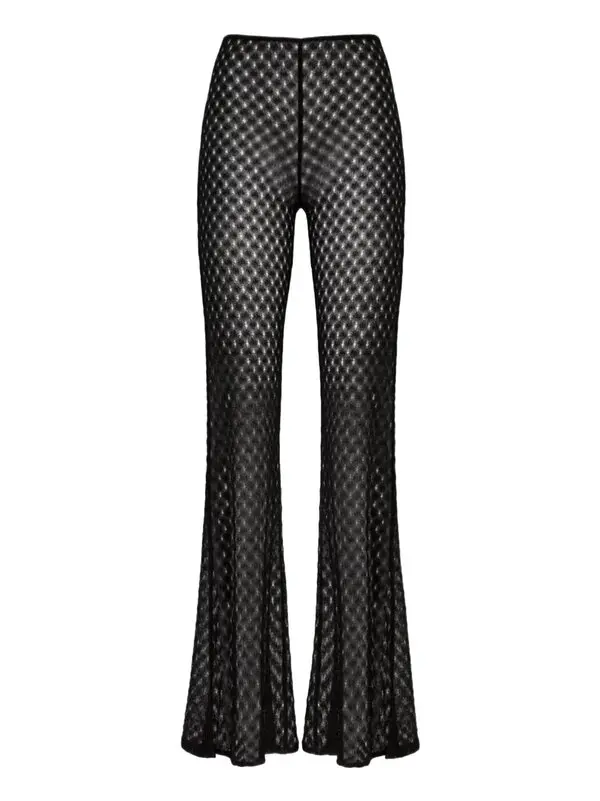 Missoni Sheer Patterned Knitted Trousers - Black