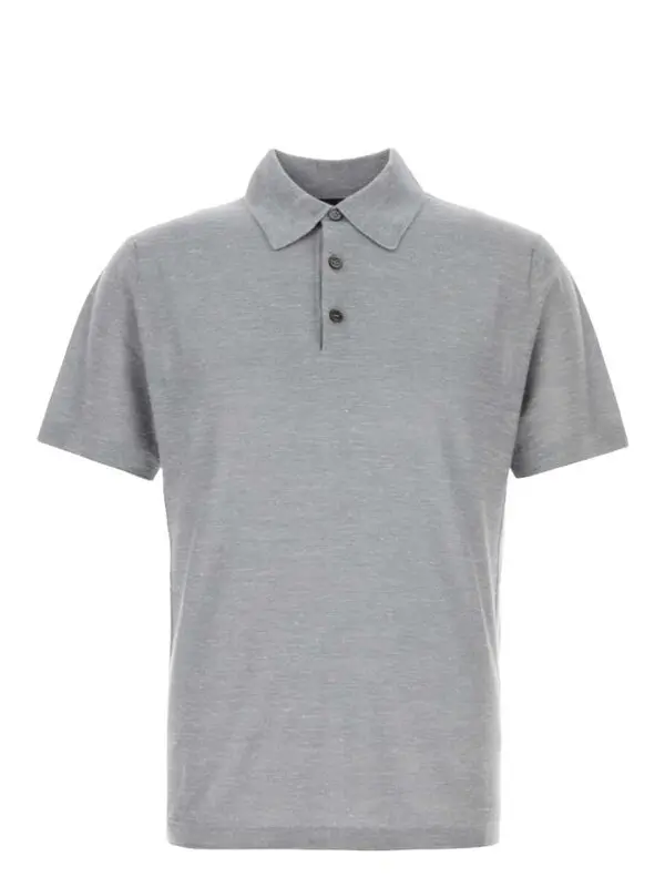 Brioni Mixed-stitch Short-sleeve Polo Shirt - Gray