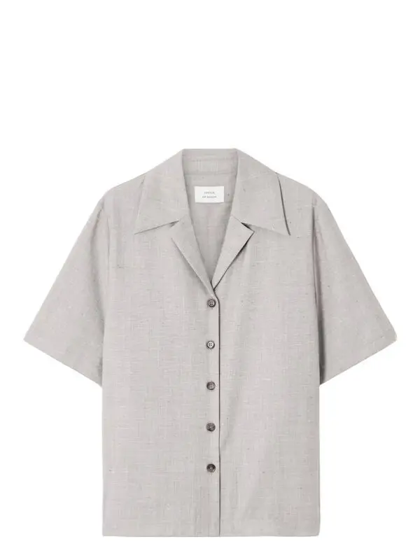 Loulou De Saison Boa Wool And Silk-blend Shirt - Beige