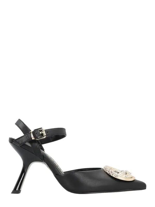 Just Cavalli Embellished Pointed Toe Ankle Strap Sandals - Black