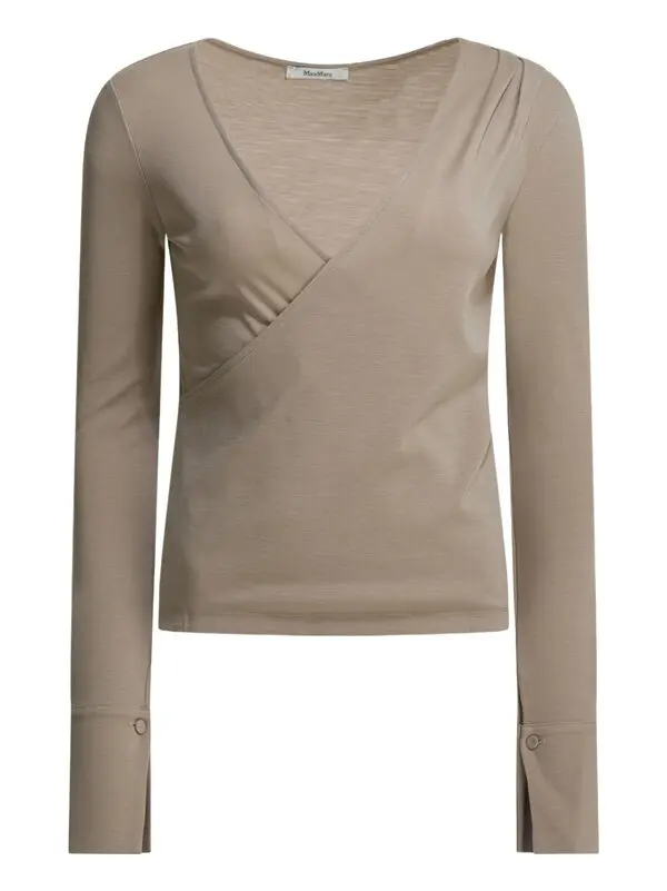 Max Mara V-neck Wrap Sweater - Nude